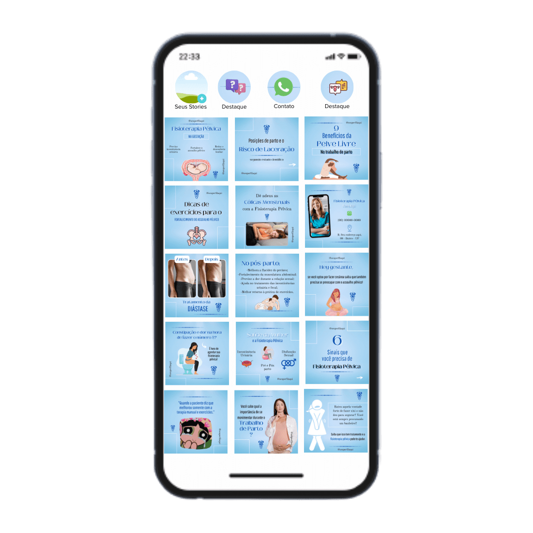 Canva Fisioterapia Pélvica – Artes prontas e editáveis